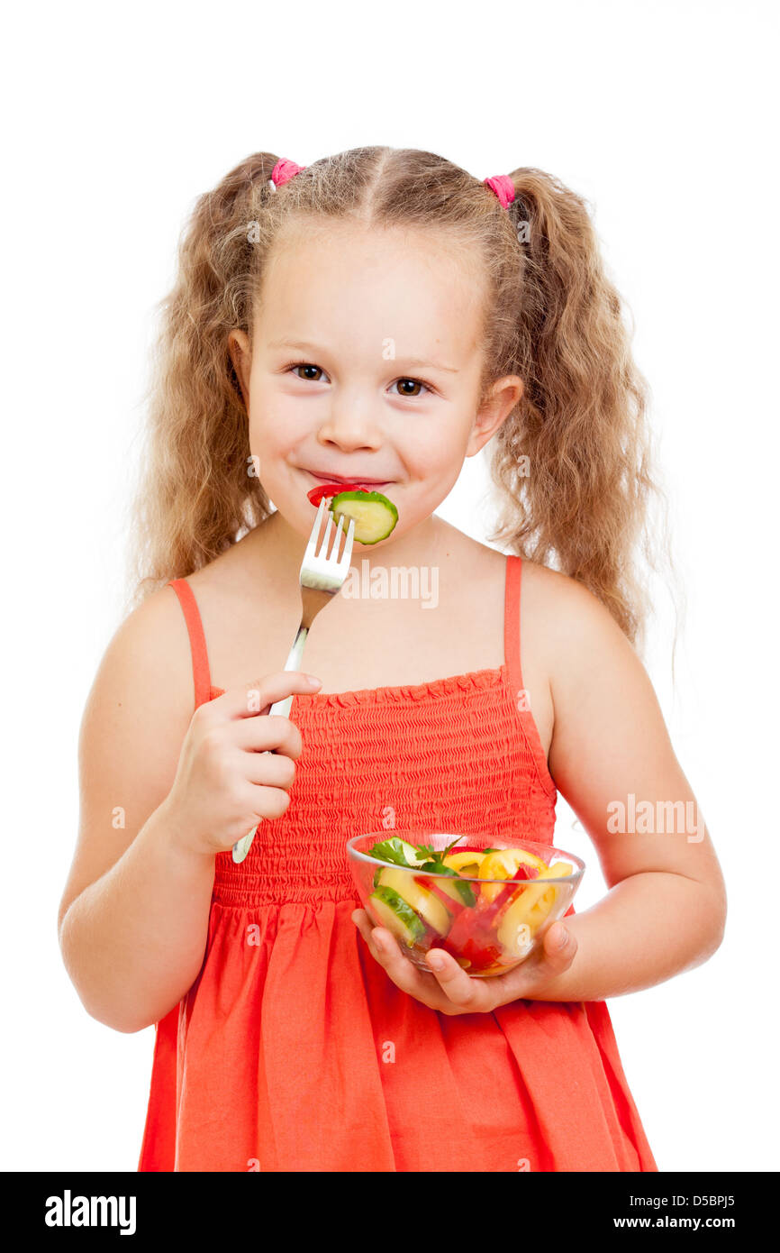 child girl eating healthy food vegetables Stock Photo - Alamy