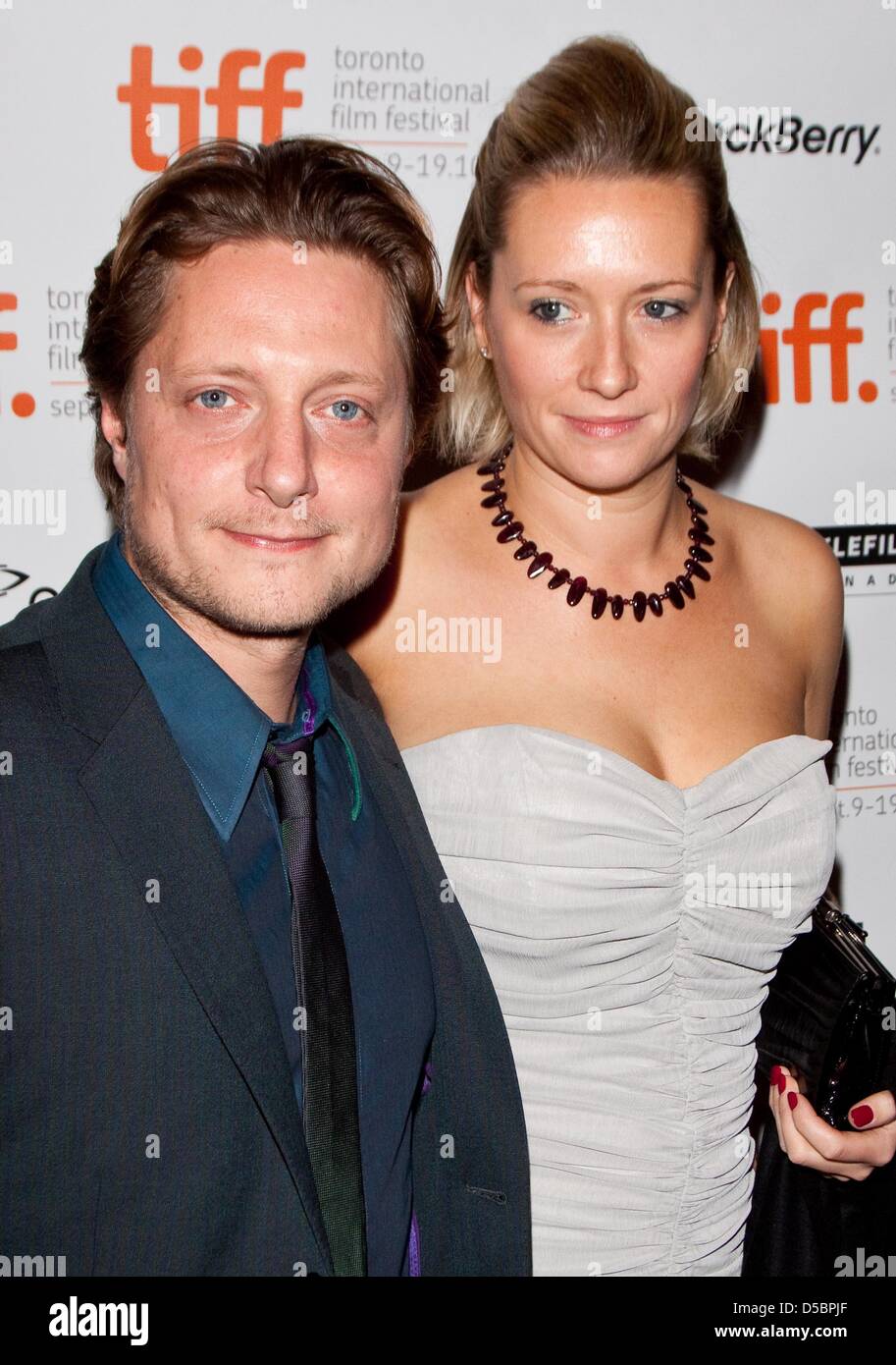 British director Rowan Joffe (L) and guest attend the premiere of the ...