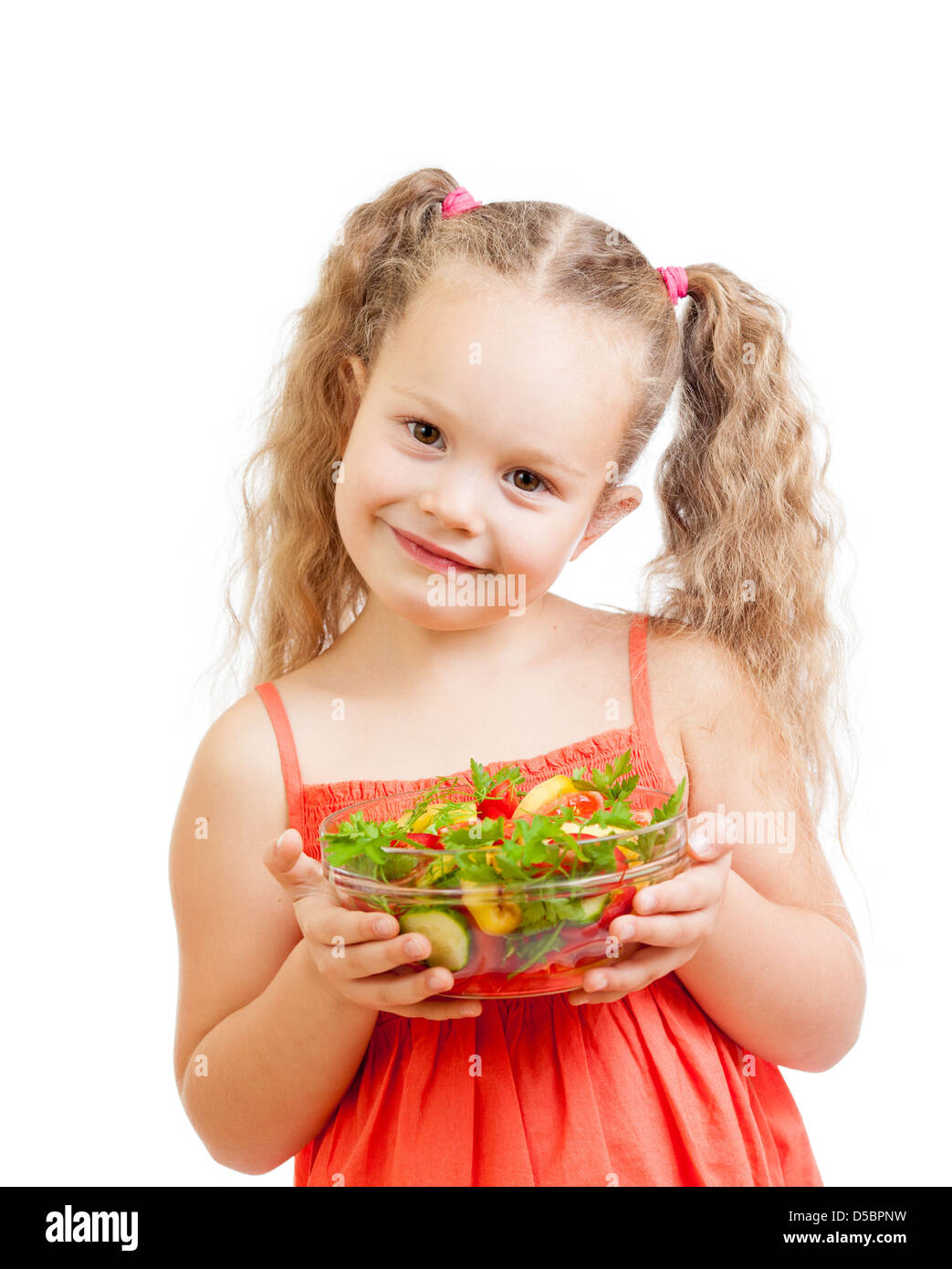 girl kid with healthy food vegetables Stock Photo - Alamy
