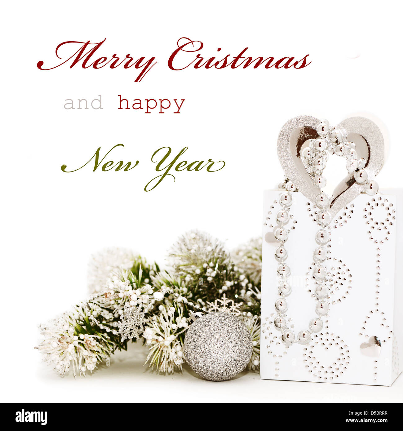 Christmas greeting card with sample text Stock Photo - Alamy