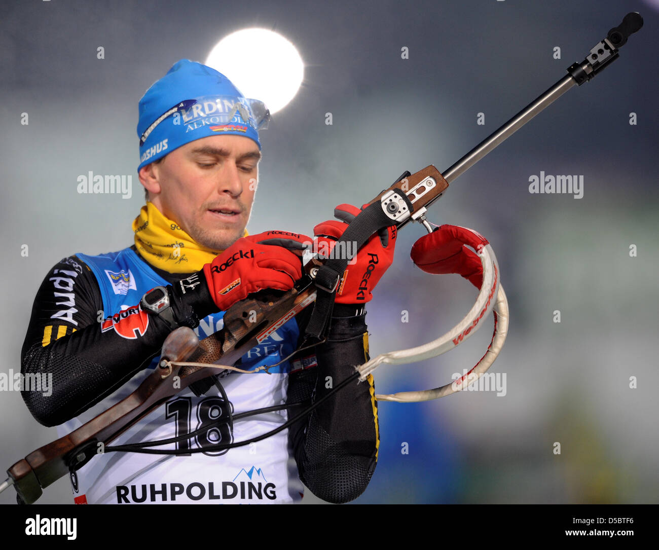 Germany's Michael Greis at the shooting range during the Men's 10km ...
