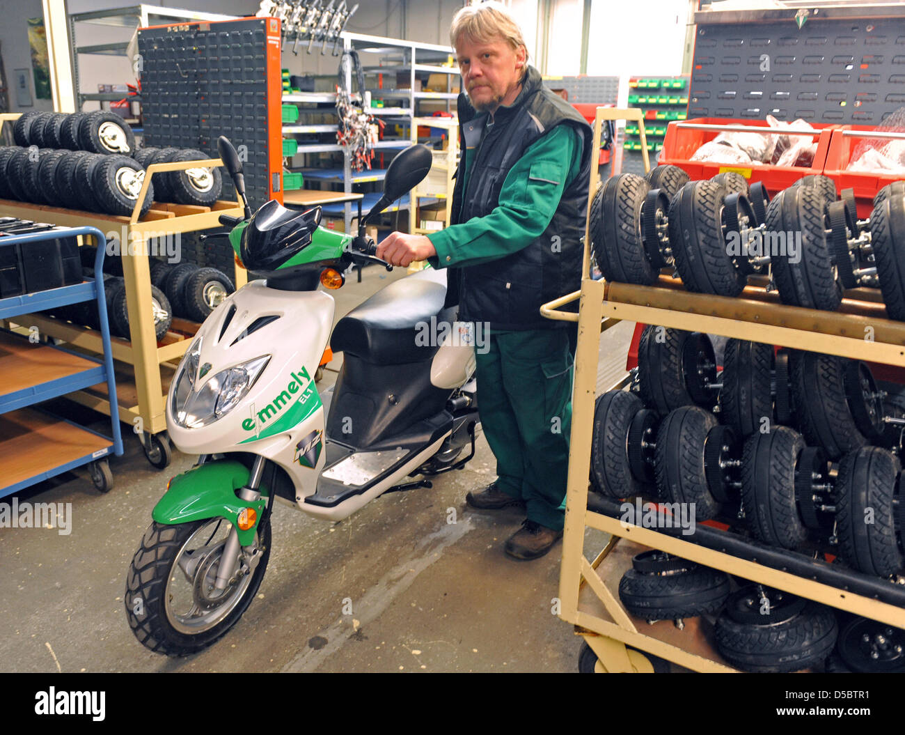 Jens Gloeckner presents the prototype of electro-scooter 'emmely' at ...