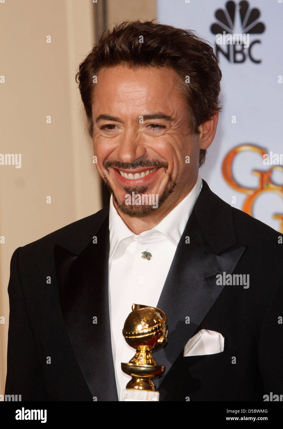 US actor Robert Downey Jr., winner of the Best Actor in a Motion ...