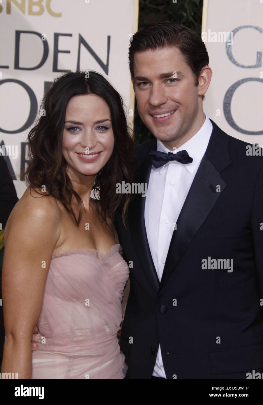 British actress Emily Blunt and her boyfriend US actor John Krasinski ...