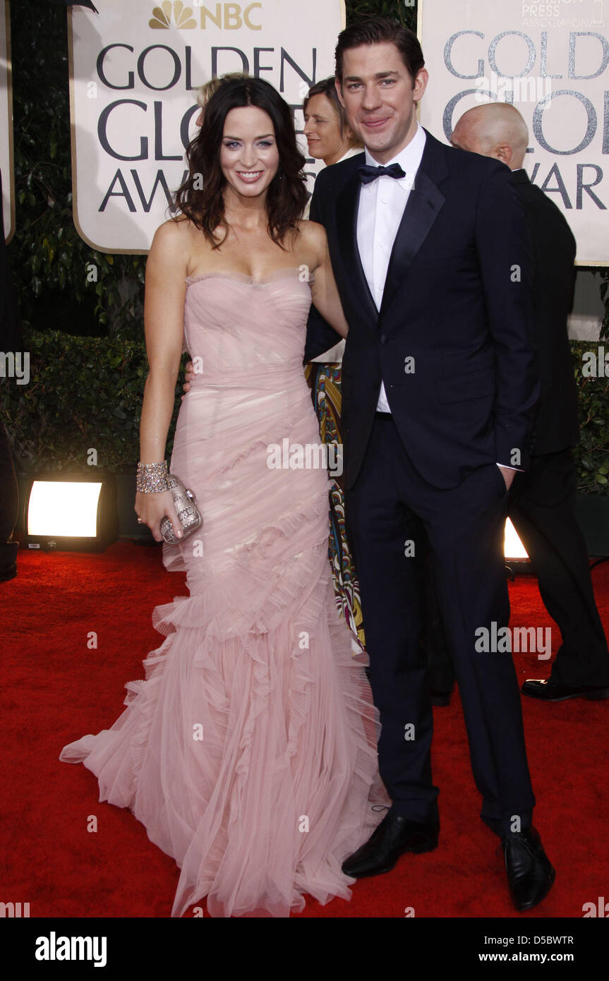 British actress Emily Blunt and her boyfriend US actor John Krasinski ...