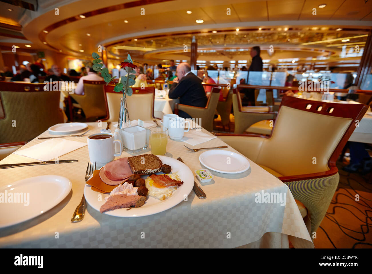 buffet breakfast plate in restaurant aboard cruise ship ferry norway ...