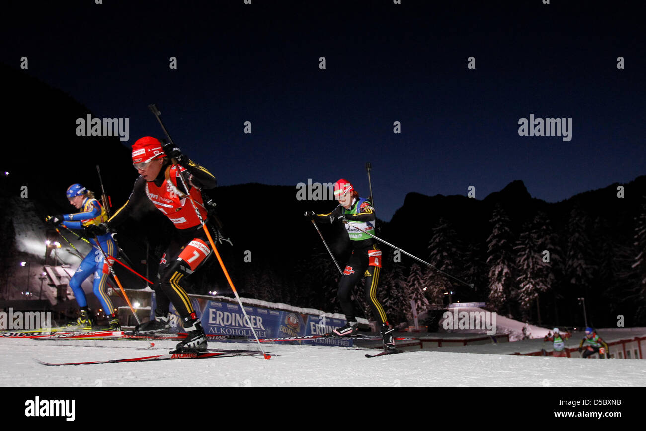 Sweden's Helena Jonsson, Germany's Andrea Henkel and Germany's Kati ...