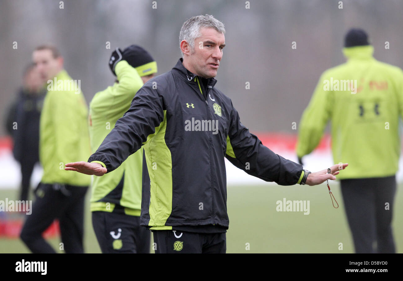 New head coach of Bundesliga soccer club Hanover 96, Mirko Slomka gives ...