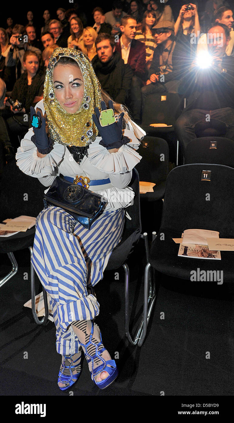Danish singer Aura Dione pictured at the fashion show of the label ...