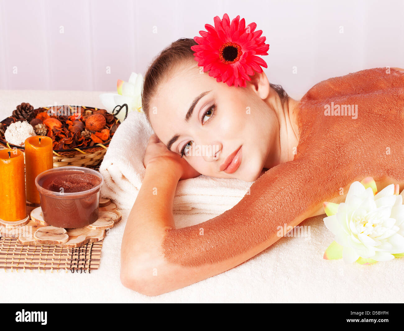 Beautiful woman relax in spa Stock Photo - Alamy