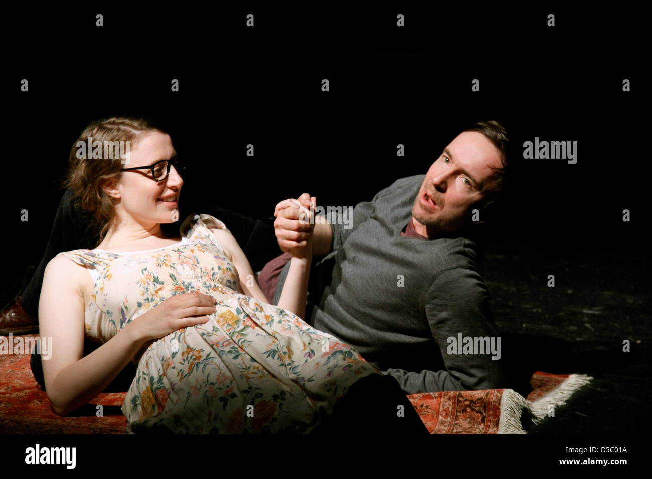 German actors Arnd Klawitter (R) and Maren Eggert (L) pictured during ...