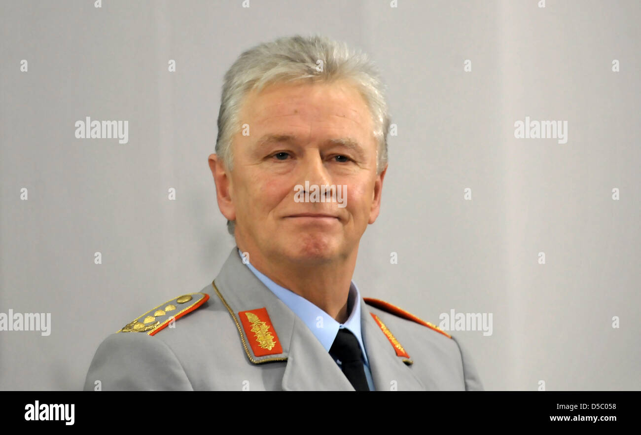 The new German Armed Forces Inspector General Volker Wieker poses at ...