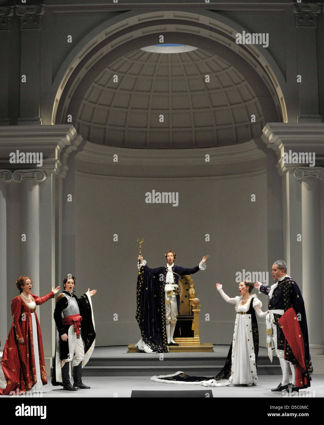 Cast of opera 'Agrippina' by George Frideric Handel rehearse a scene in ...