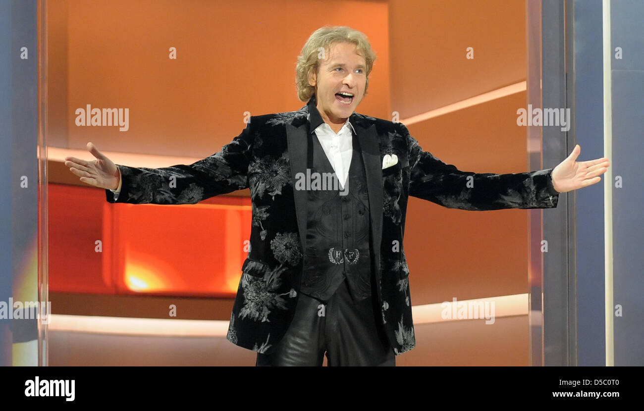 German TV host Thomas Gottschalk during live broadcast of 'Bet, that ...