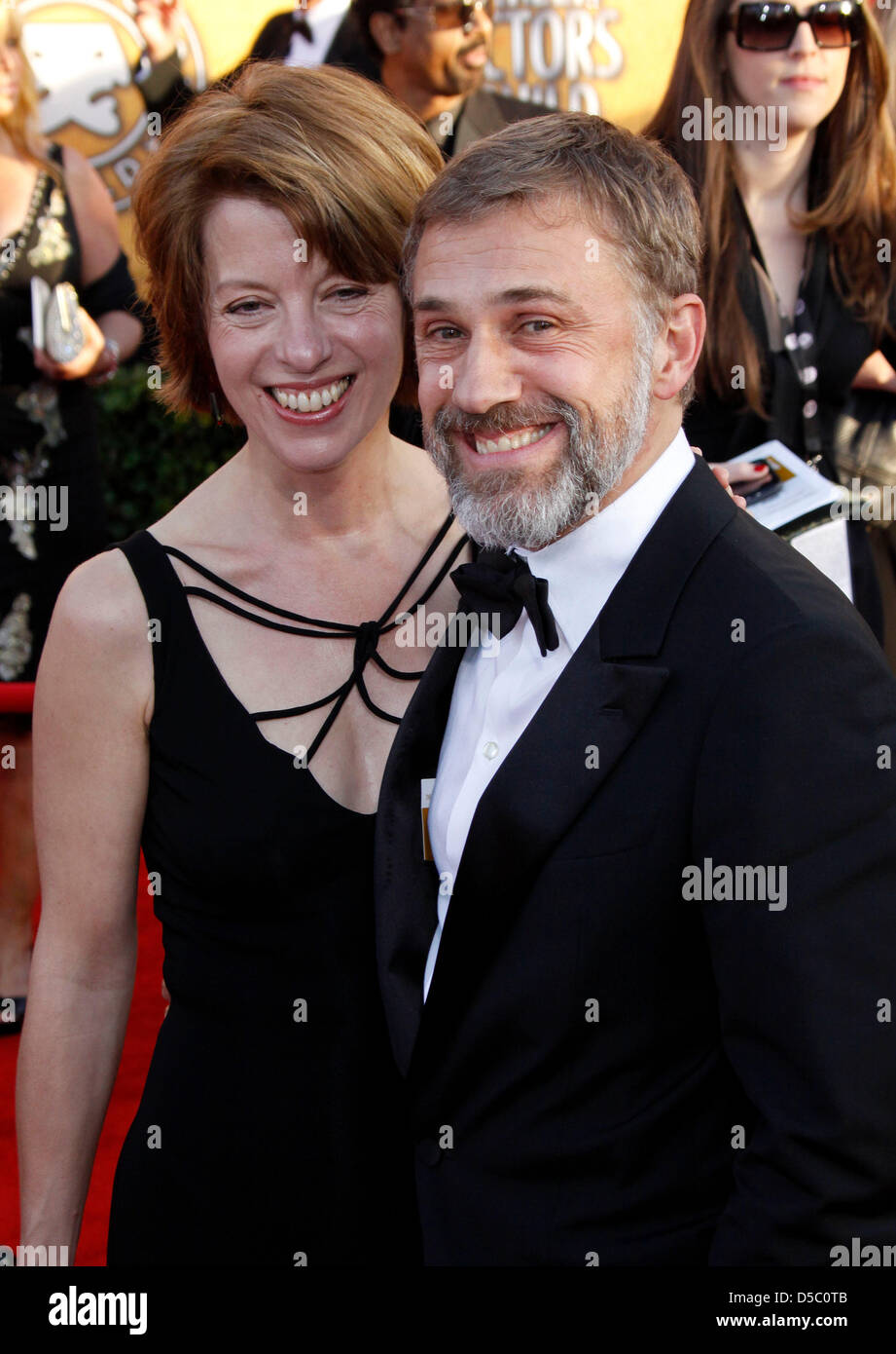 Austrian actor Christoph Waltz (R) and his partner Judith Holste (L ...