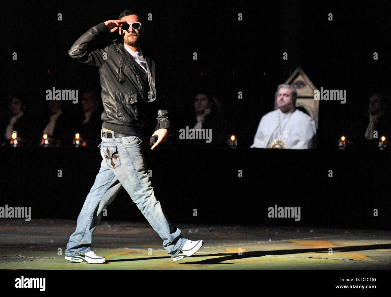 German rapper Sido performs during an almost sold out staging of Mozart ...