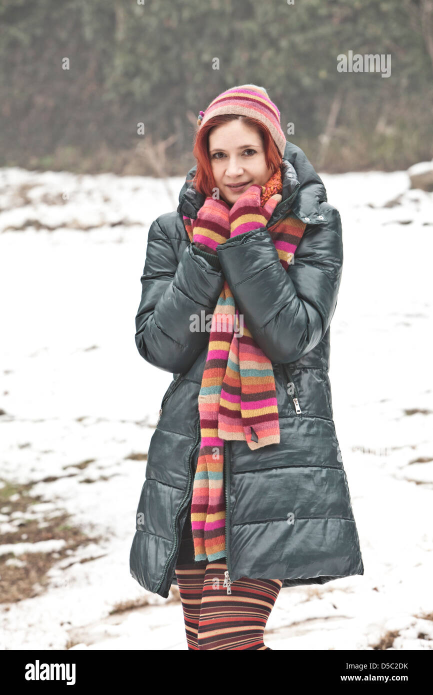 Shivering cold woman hi-res stock photography and images - Alamy