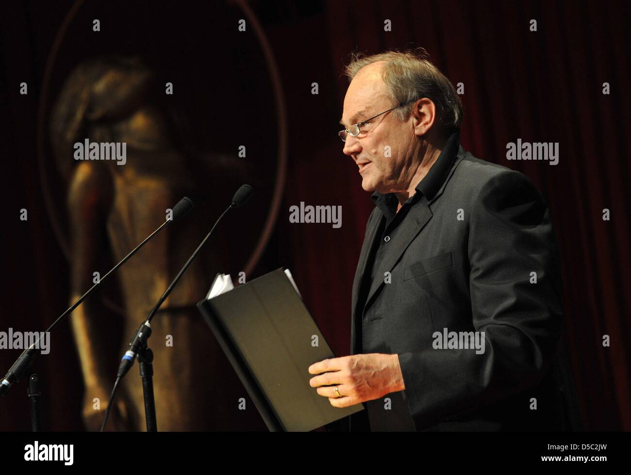 Actor Klaus-Maria Brandauer holds a laudation during the award ceremony ...