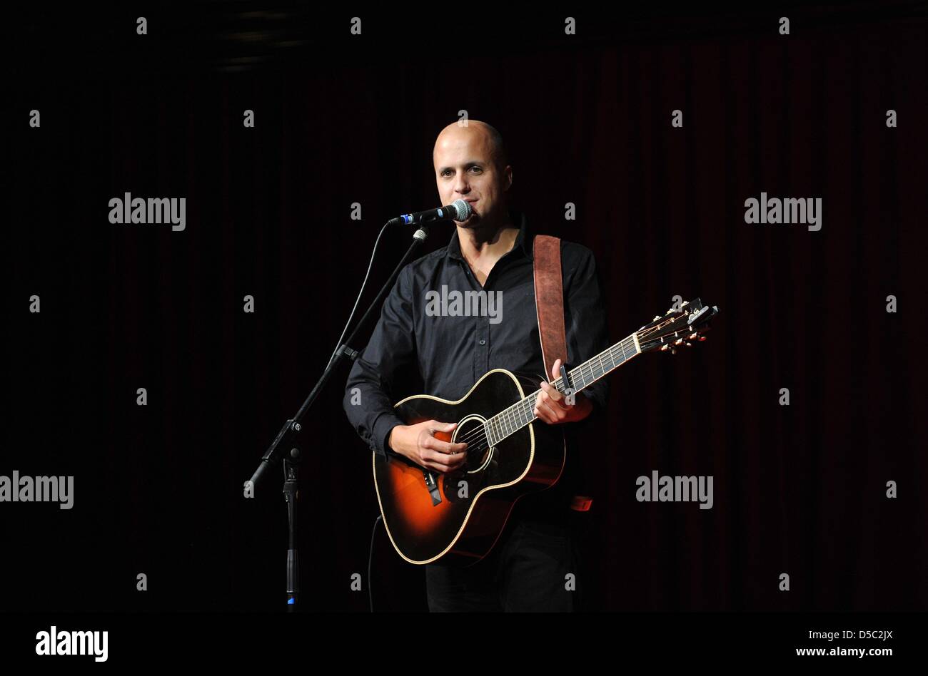 Belgian singer Milow performs during the award ceremony of the DIVA ...