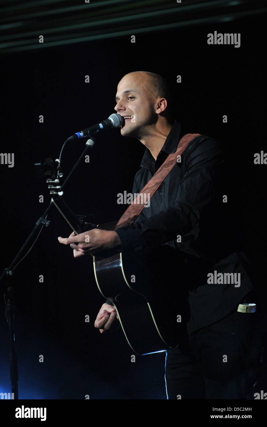 Belgian singer Milow performs during the award ceremony of the DIVA ...
