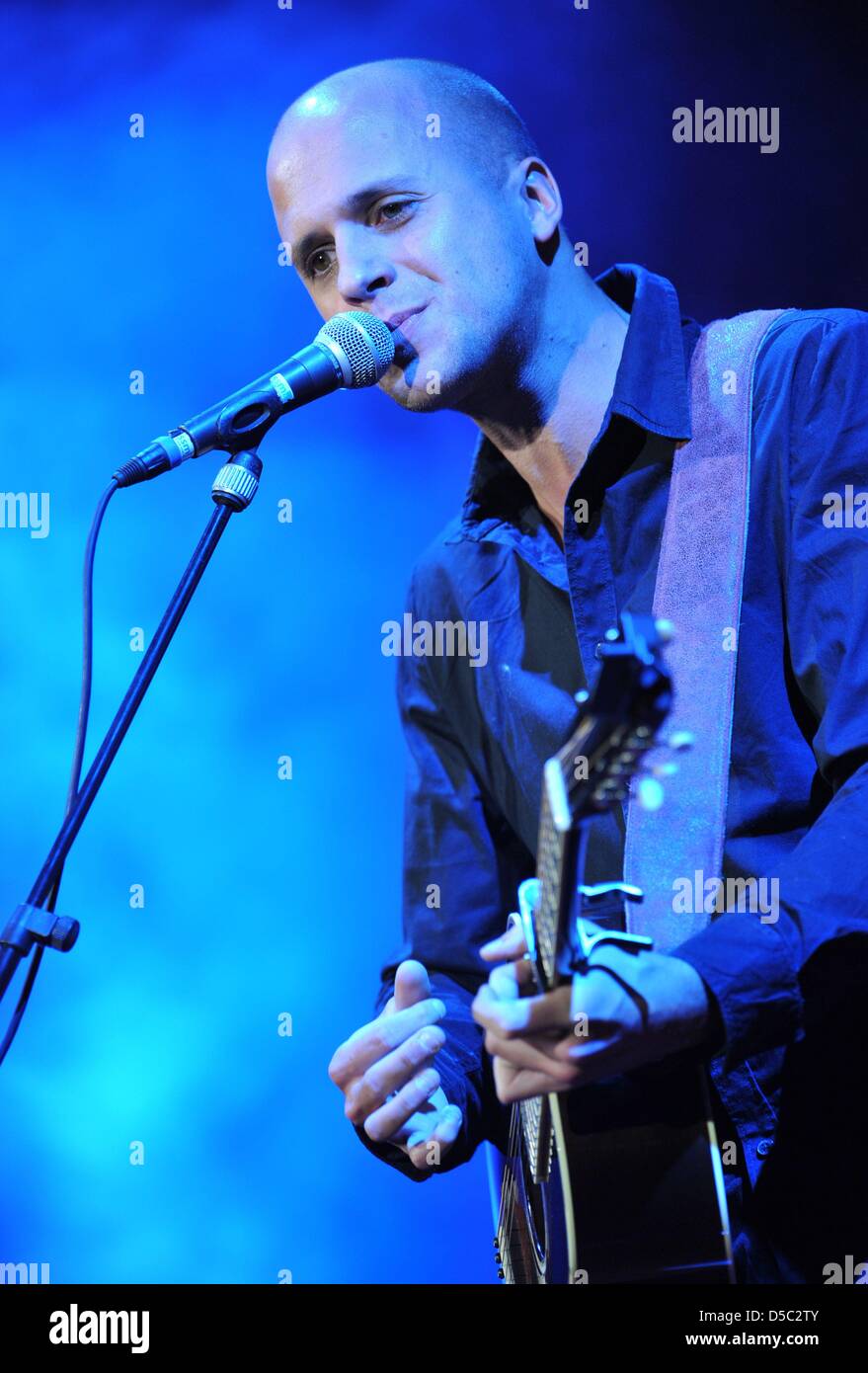 Belgian singer Milow performs during the award ceremony of the DIVA ...