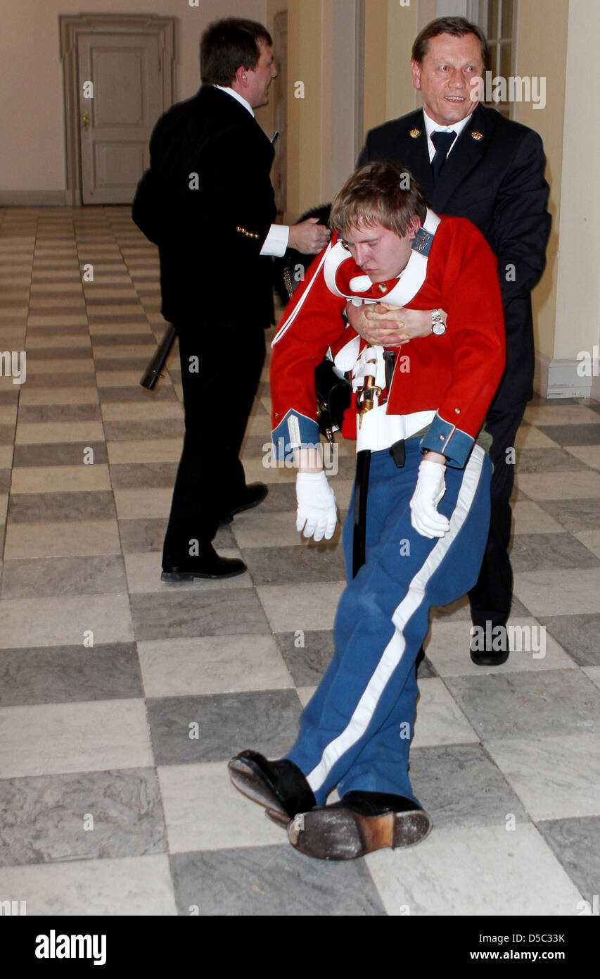 A royal guard fainted while standing guard at a dinner for Danish ...