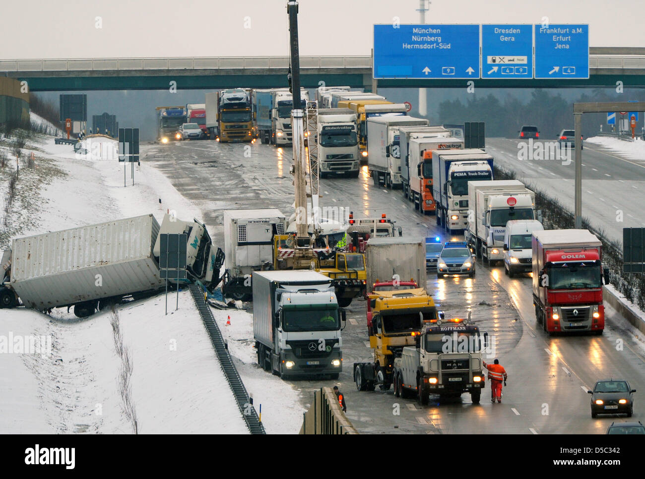 Rescue operations are in progress after an accident on the German ...