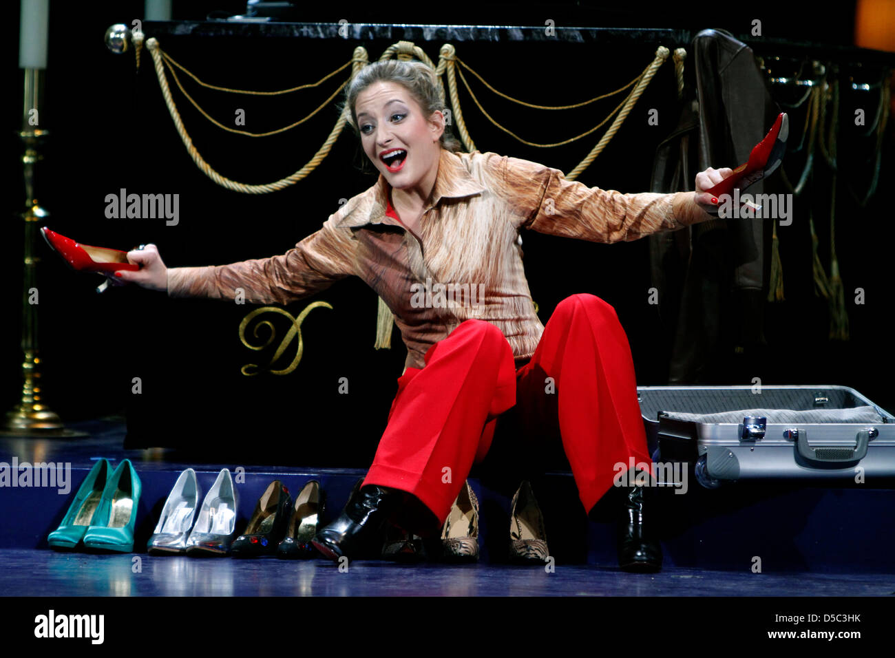 German soprano Christiane Karg as Norina rehearses a scene of opera ...