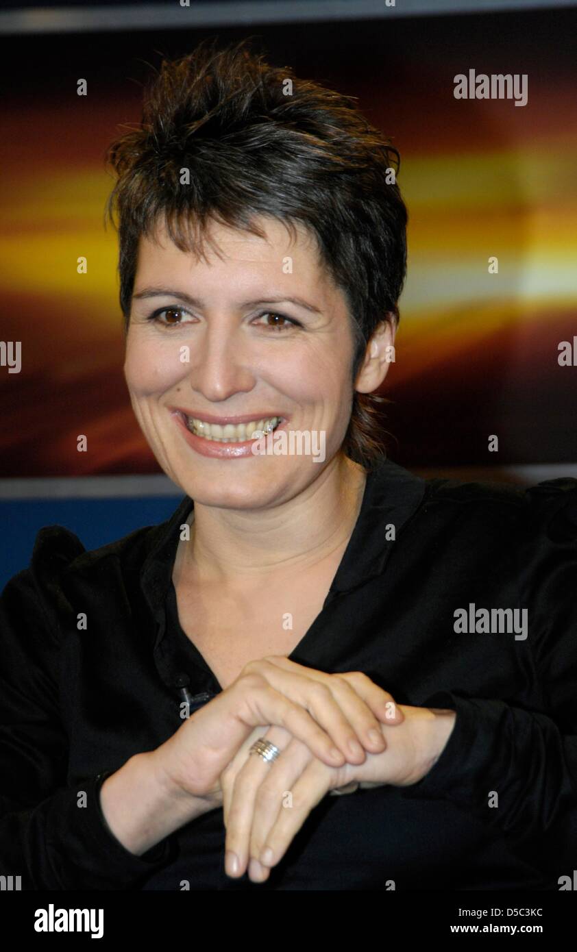 German journalist Ines Pohl pictured during the taping of TV talk show ...