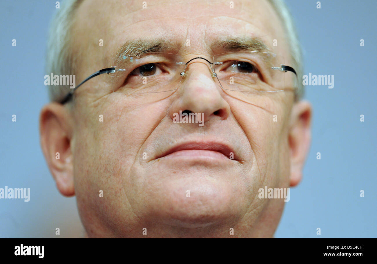Martin Winterkorn, chairman of Porsche Automobile Holding SE, sits on ...