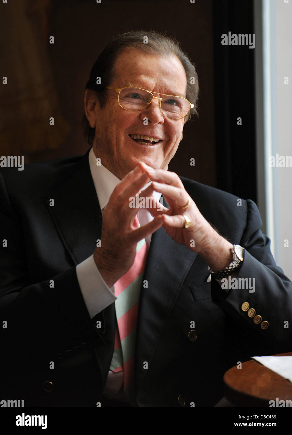 British actor and UNICEF Ambassador Roger Moore during a press call in ...