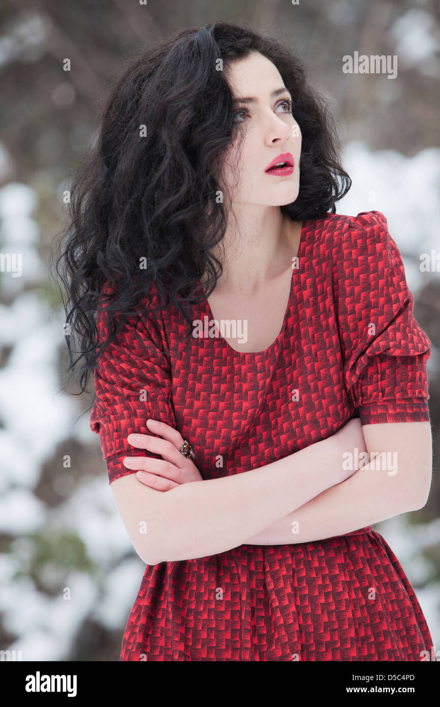 woman shivering and disoriented Stock Photo - Alamy