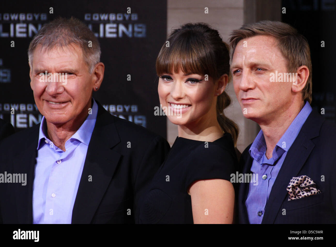 Harrison Ford, Olivia Wilde, Daniel Craig at the German premiere of ...