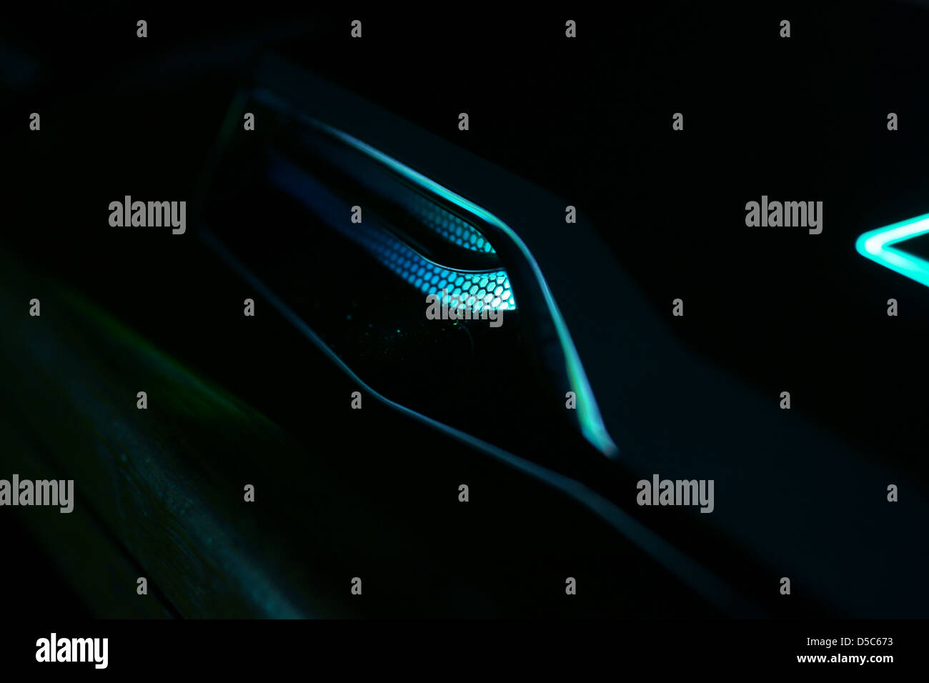 computer at night lights grill vent highlights Stock Photo - Alamy