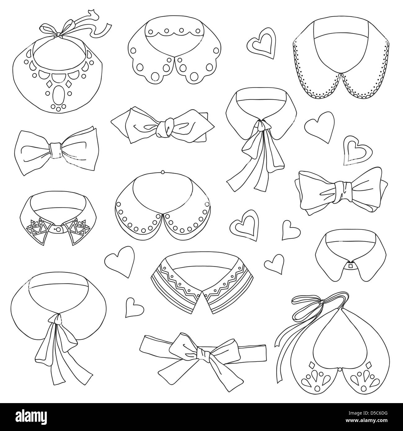 Set of fashion collars Stock Photo - Alamy