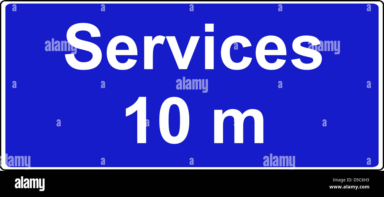 Service area motorway sign Stock Photo - Alamy