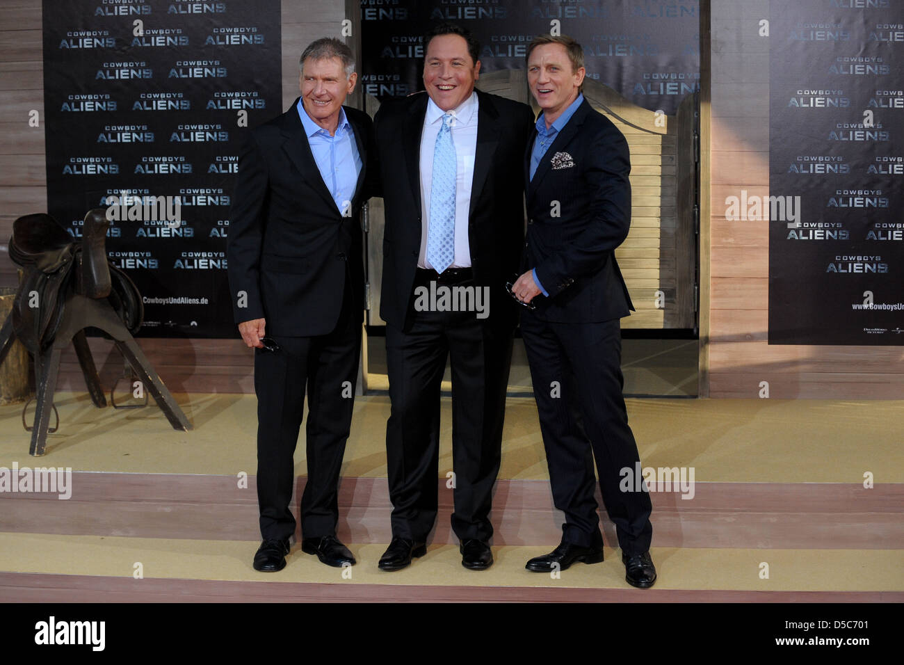 Harrison Ford and Jon Favreau and Daniel Craig the German premiere of ...