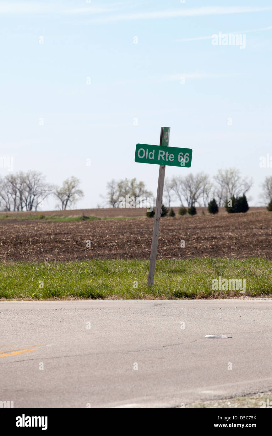 'Route 66' sign, Illinois USA Stock Photo - Alamy