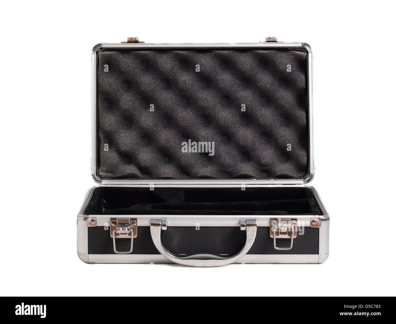 Briefcase lying on white. An object used to carry things Stock Photo ...