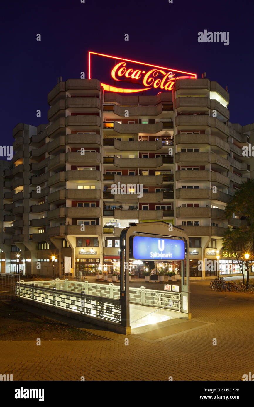 Berlin, Germany, prefabricated with Coca-Cola advertising on the roof ...