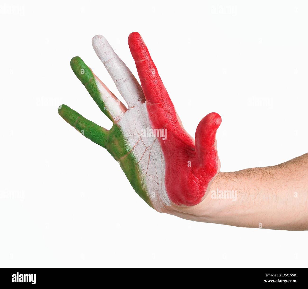 hand painted with the flag of Italy on white background Stock Photo - Alamy