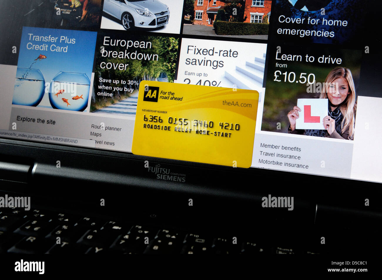 AA membership card and website Stock Photo - Alamy