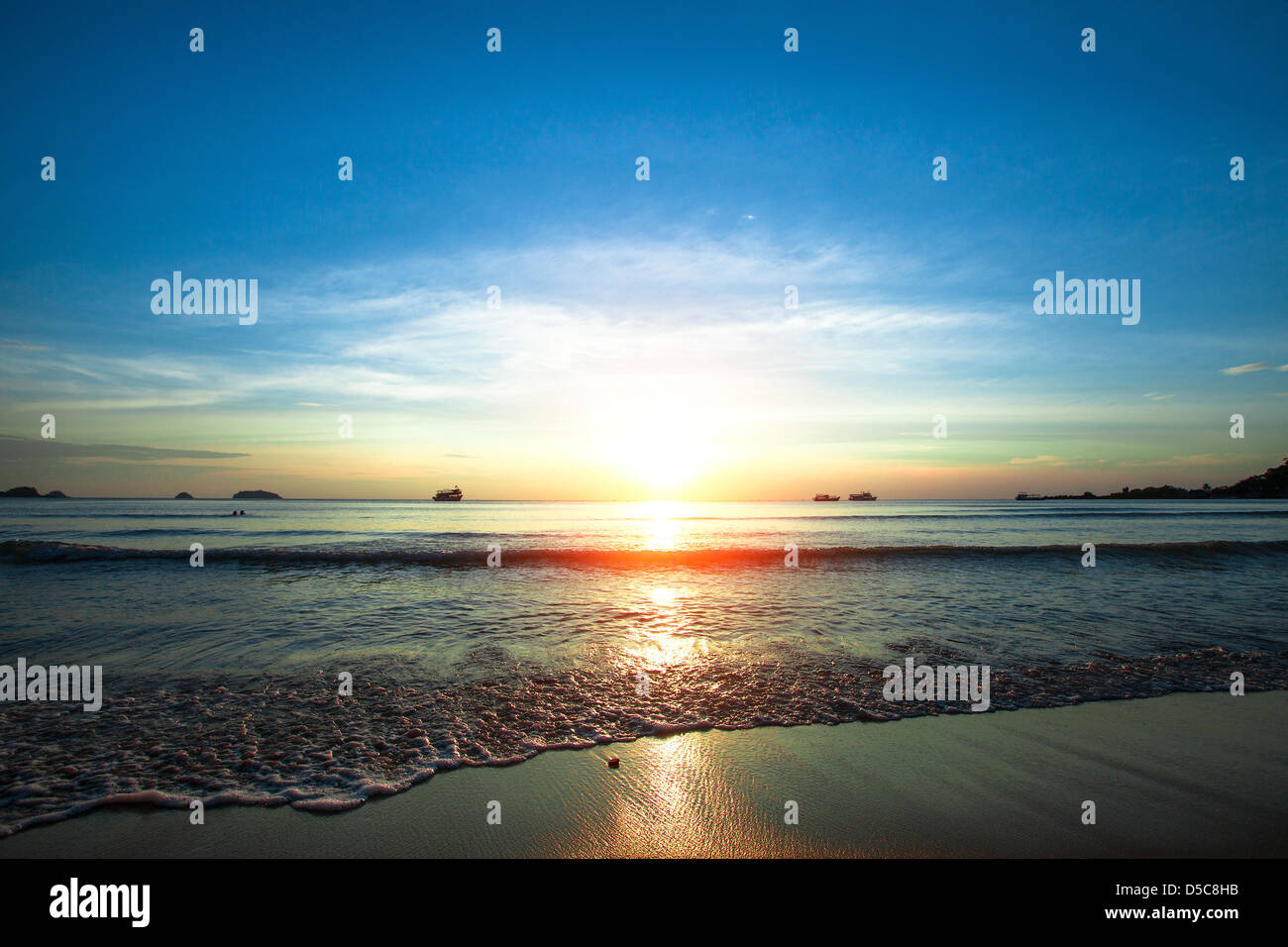 Beautiful sunset in the Siam Gulf Stock Photo - Alamy