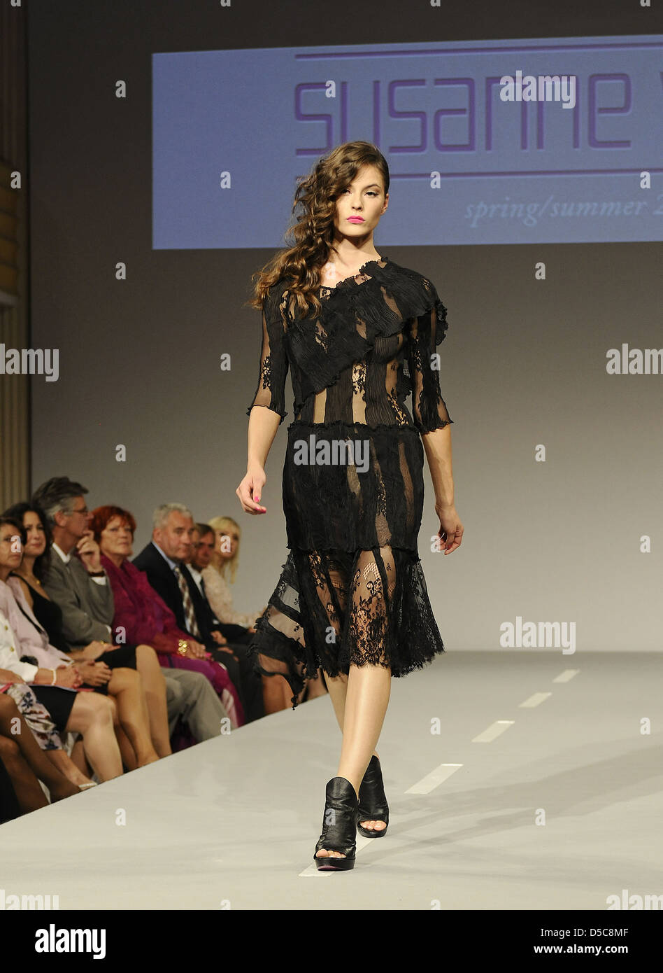 Model at Susanne Wiebe Fashion Show at Bayerischer Hof hotel. Munich ...