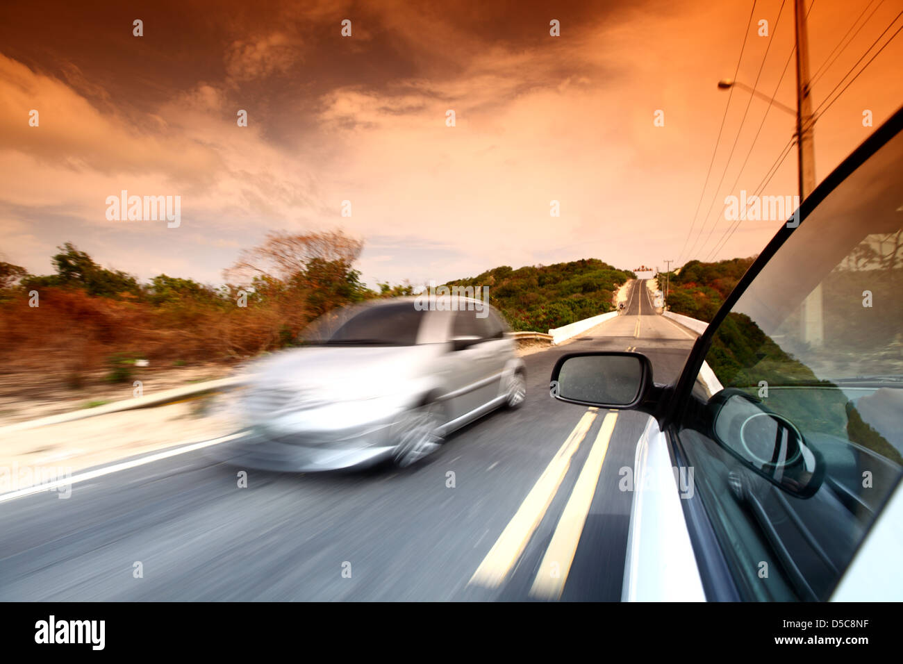 speedy day drive on car Stock Photo - Alamy