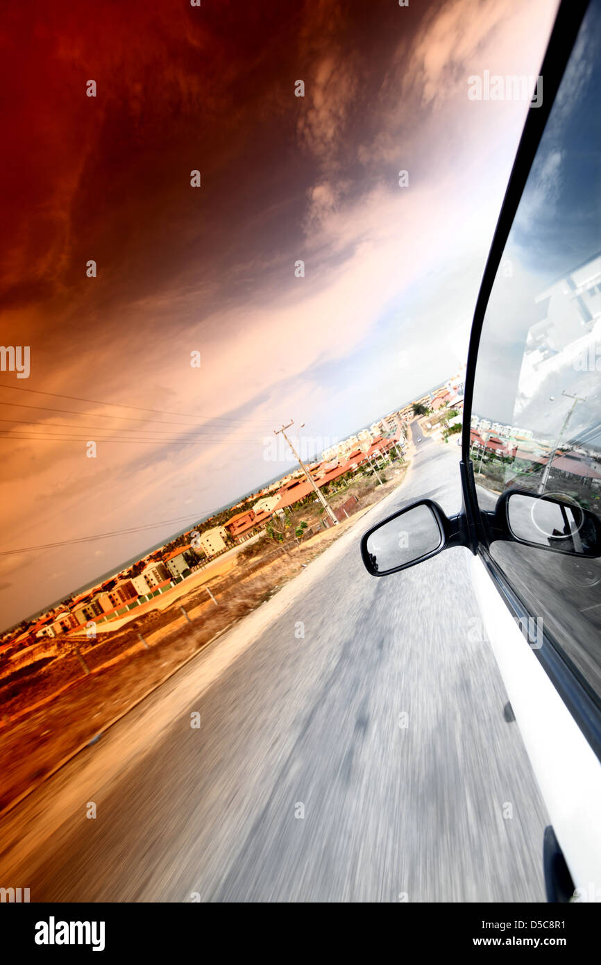 speedy day drive on car Stock Photo - Alamy