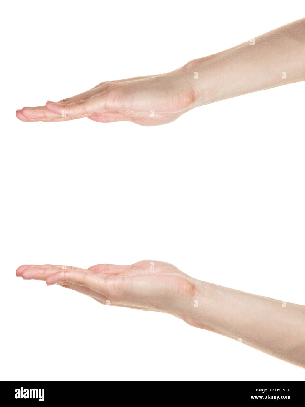 adult male hands measuring something, isolated on white Stock Photo - Alamy