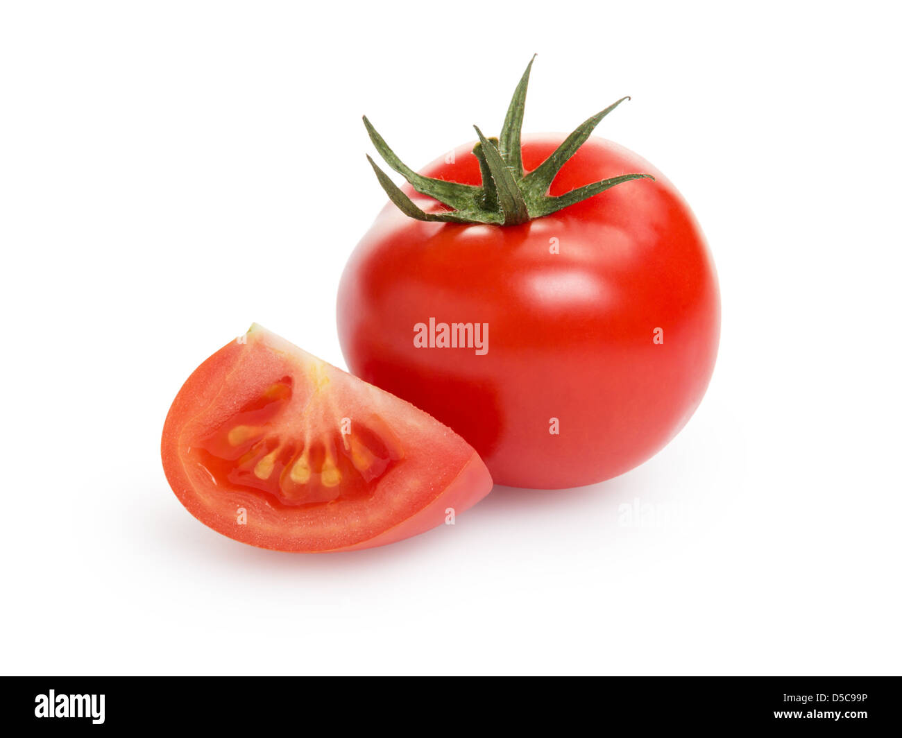fresh tomato and lobule, isolated on white Stock Photo - Alamy