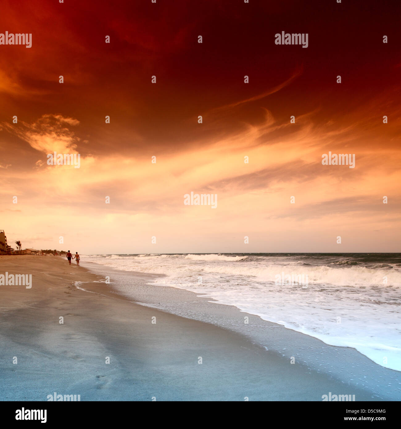 landscape ocean sunrice golden sky Stock Photo - Alamy