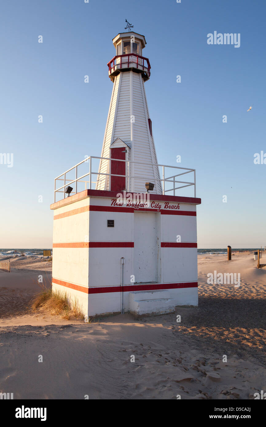 The New Buffalo City Beach Lighthouse in Michigan, USA Stock Photo - Alamy